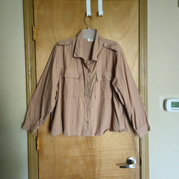 Girl Soul | Jackets & Coats | Girl Soul Shacket Womens 3x Beige Tan ...